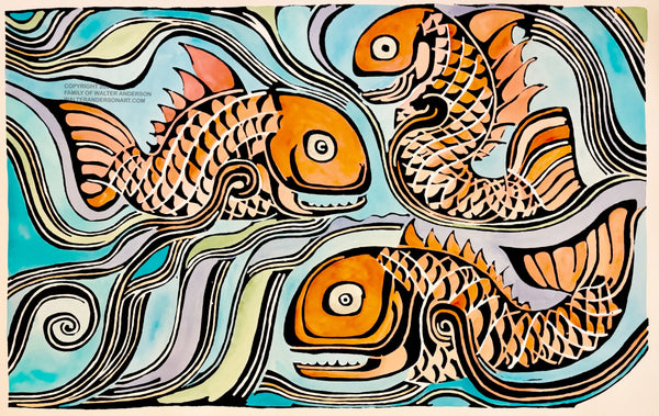 3 Fish from- 4 Fish ; Partial – Realizations: The Walter Anderson Shop