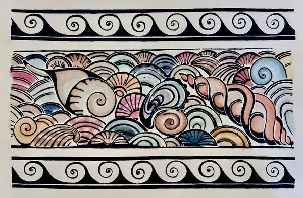 Sea Shells with Border – Realizations: The Walter Anderson Shop